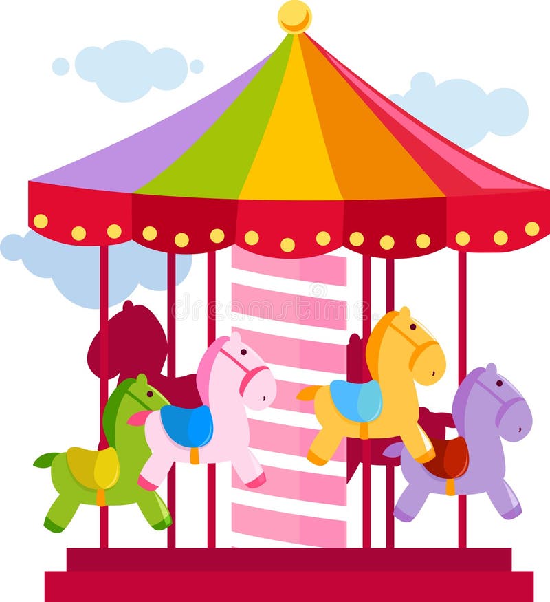 Carousel stock vector. Illustration of child, horse, swim - 13935748