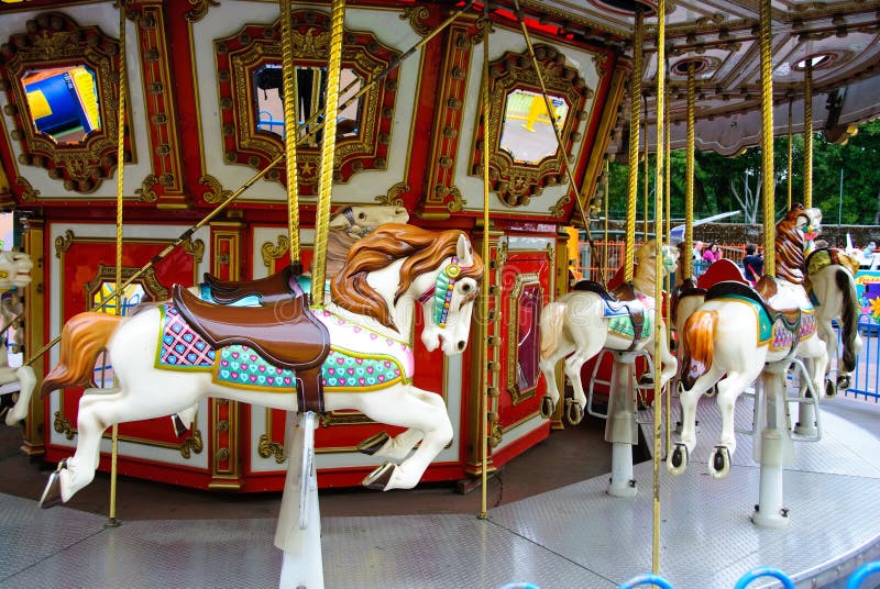 Merry-go-Round Vintage Carousel Stock Image - Image of fair, carousel ...