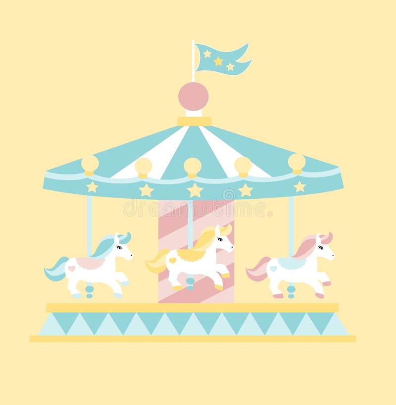 Magic Carousel stock vector. Illustration of magic, animal - 36577315