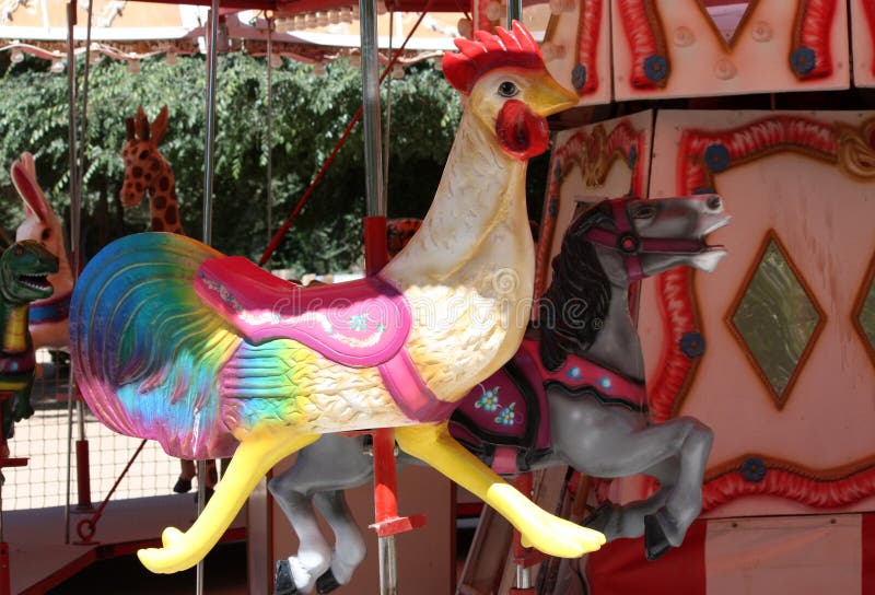 Carousel Chicken stock image. Image of park, rooster - 15642401