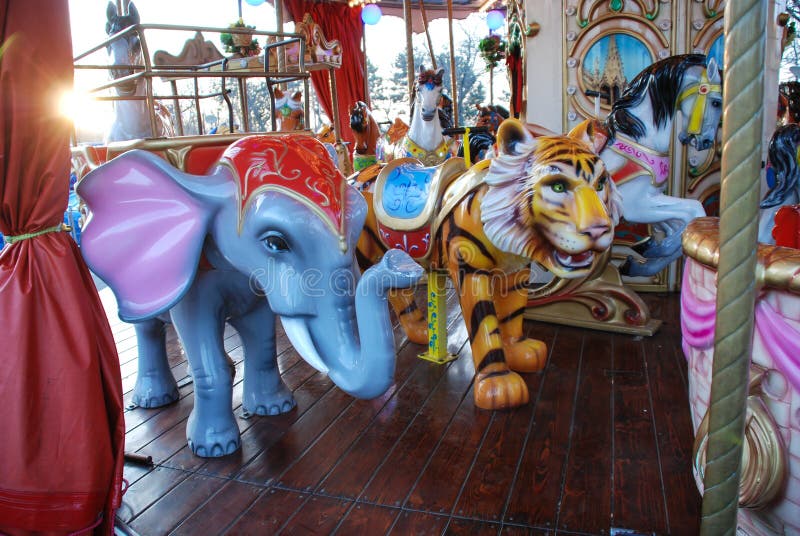 Carousel Animals stock illustration. Illustration of attraction - 51414905