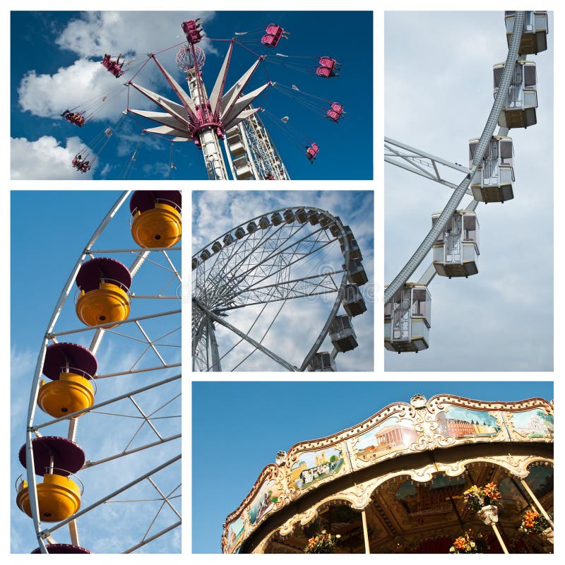 Carousel Attraction in Outdoor Stock Image - Image of ferris, spin ...