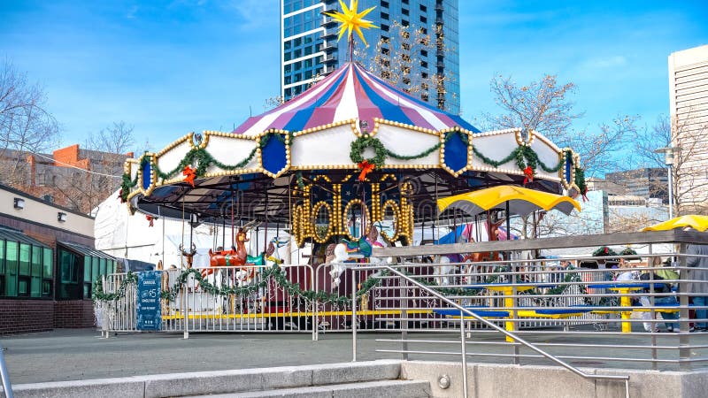 Carousel in Baltimore S Inner Harbor in Maryland Editorial Photo ...