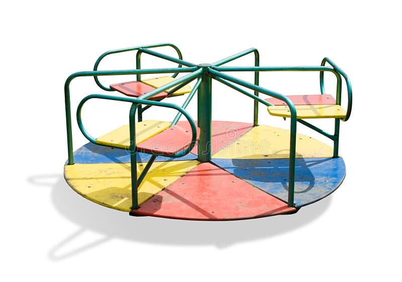 Carousel Colorful Playground Spinning Stock Image - Image of outdoors ...