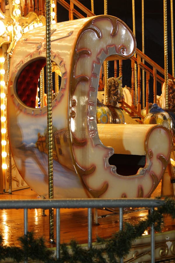 Carousel coach stock image. Image of beigh, horses, wood - 83103243