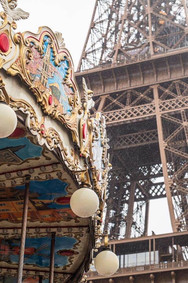 Carousel of the Eiffel Tower in Autumn in the Rain in Paris 2 Editorial ... Carousel of the Eiffel Tower in Autumn in the Rain in Paris 2 Editorial ...