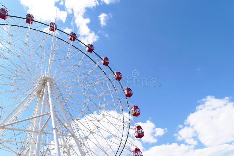 Carousel Ferris Circle Wheel Over Blue Sky Stock Image - Image of ...