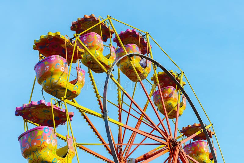 Carousel Ferris Wheel Against a Blue Sky Stock Photo - Image of ...