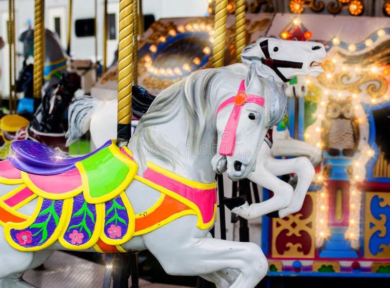Carousel Horse Close Up stock image. Image of kids, entertainment ...
