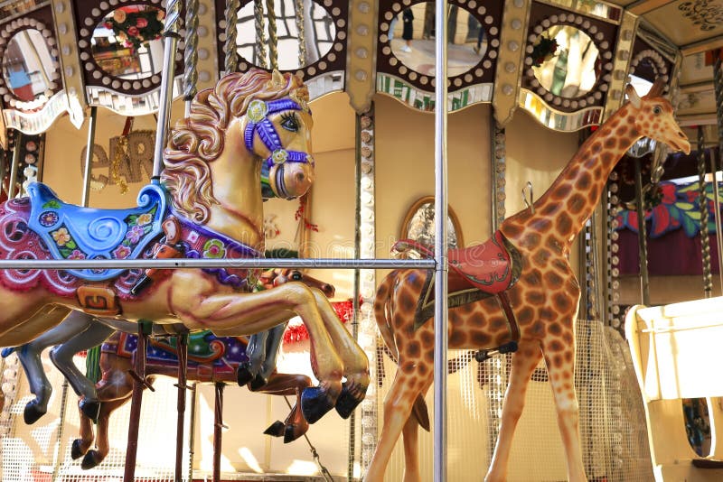 Carousel Horses Background in Spain Editorial Photo - Image of circus ...