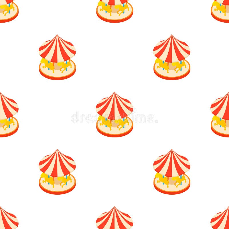 Carousel with Horses Pattern Seamless Vector Stock Vector ...