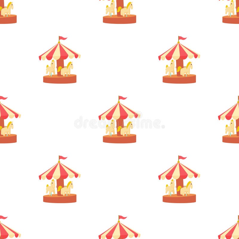 Carousel with Horses Pattern Seamless Vector Stock Vector ...