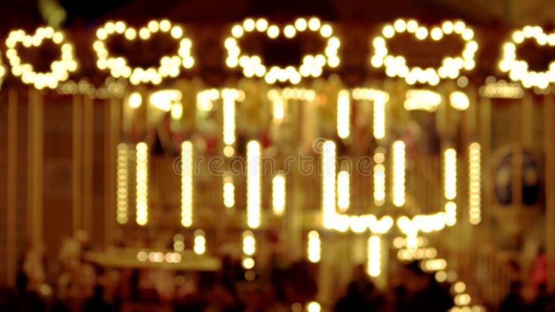 Carousel with Lights Shaped Heart. Stock Footage - Video of background ...