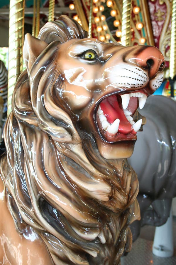 Carousel Lion stock image. Image of animal, statue, fair - 3910769