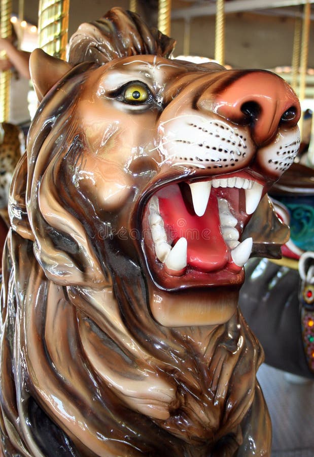 Carousel Lion stock image. Image of animal, statue, fair - 3910769