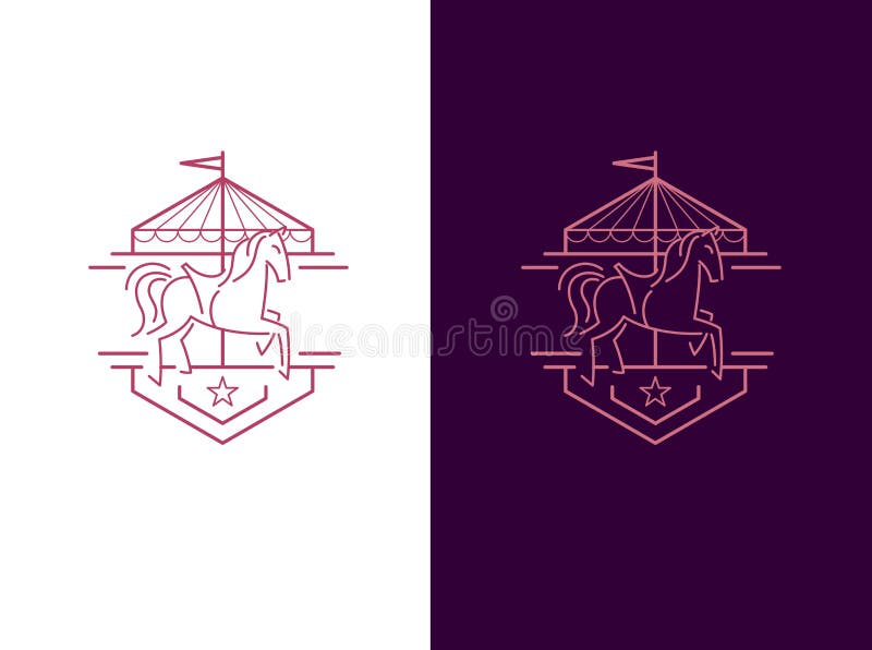 Carousel vector logo stock vector. Illustration of attraction - 240056828