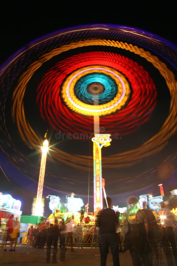 Carousel at night stock image. Image of abstract, carnival - 7345103