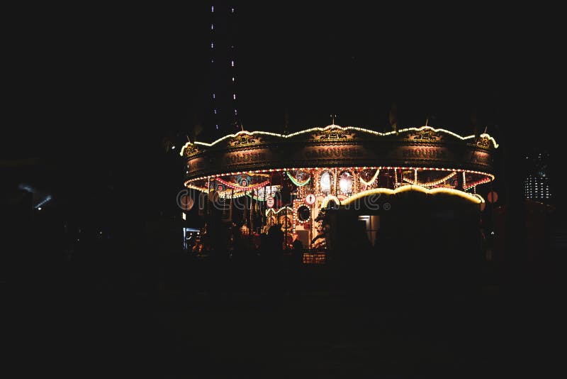 Carousel at night stock image. Image of rome, carousel - 114164737