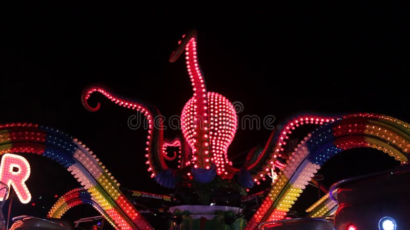 Carousel Octopus in the Night Stock Video - Video of child, amusement ...