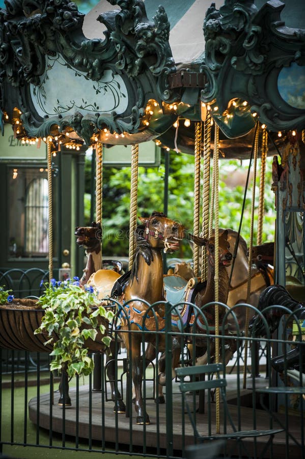 Ornate Carousel or Merry-go-round Stock Photo - Image of circular ...