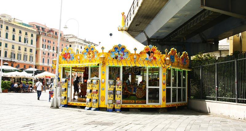 Carousel in a square editorial stock photo. Image of child - 43360718