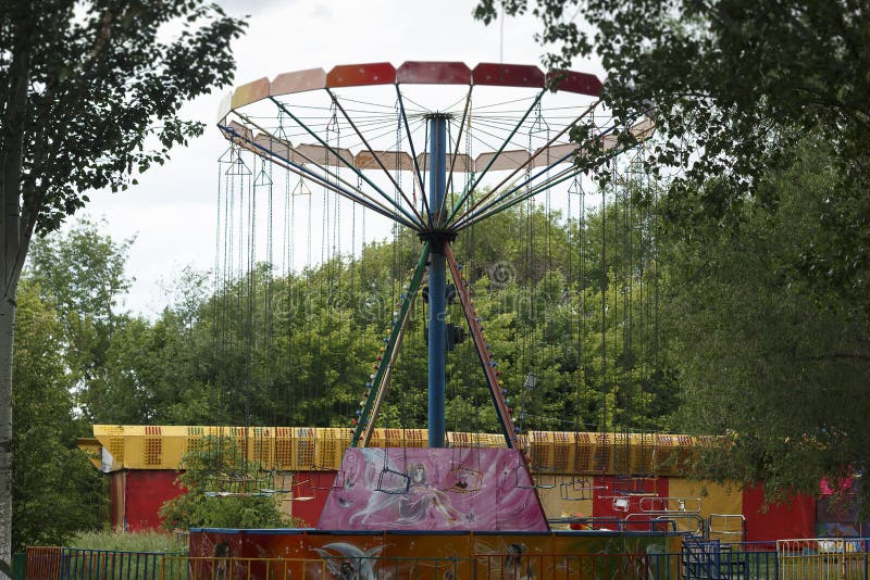 Carousel in the Summer Park among the Trees Editorial Stock Photo ...