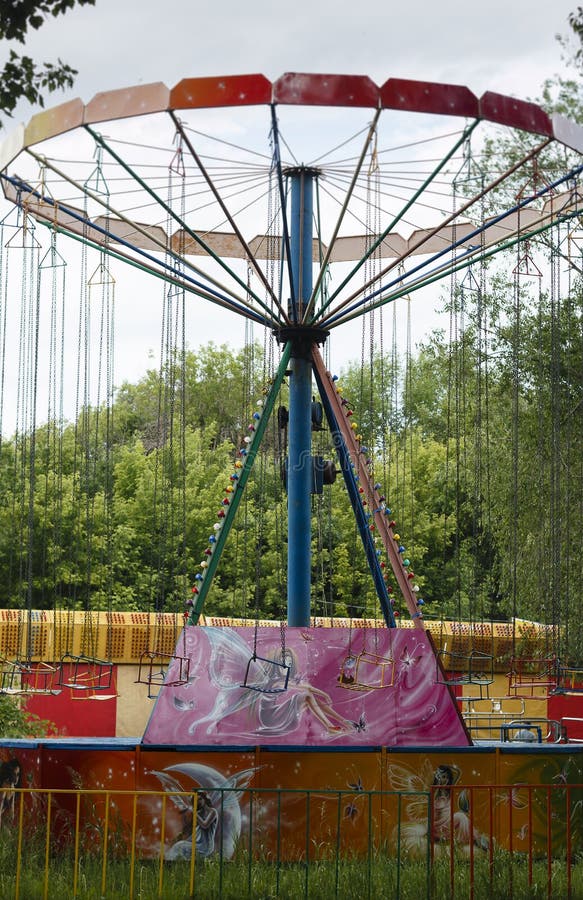 Carousel in the Summer Park among the Trees Editorial Stock Image ...