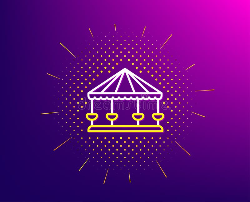 Carousels Line Icon. Amusement Park Sign. Vector Stock Vector ...