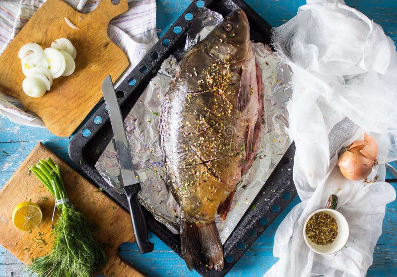 Carp cooking stock photo. Image of cooking, health, dinner - 70366118