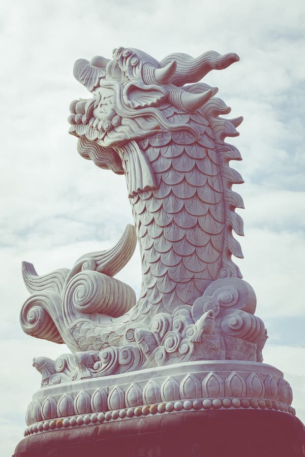 Carp-Dragon Statue in Danang City, Vietnam Stock Photo - Image of ...