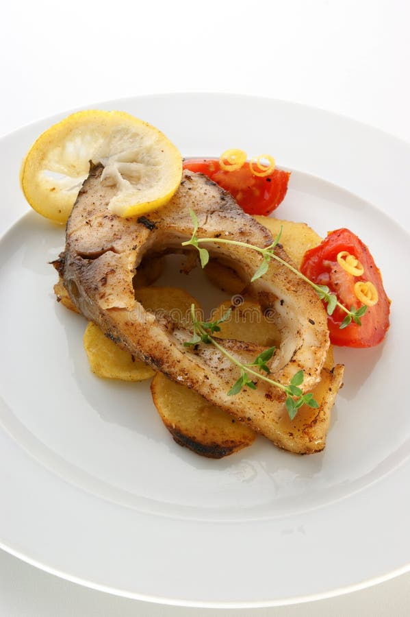 Carp Fillet on Potato and Lemon Stock Image - Image of fine, diet: 10949237