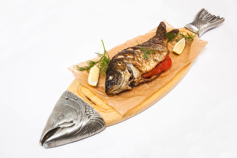 Carp fish on stand stock image. Image of landscape, male - 72007297