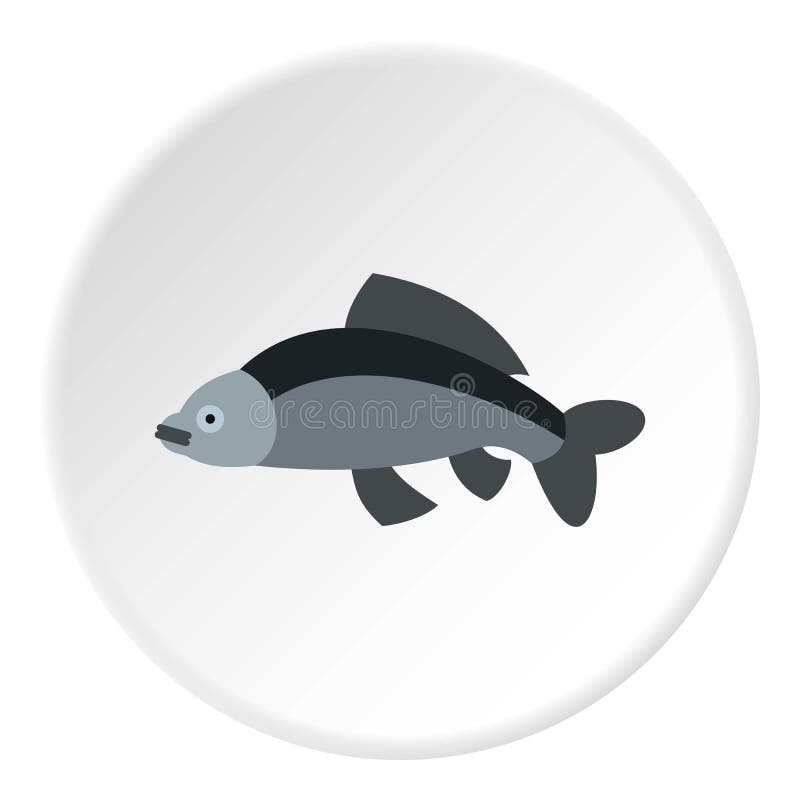 Carp icon, flat style stock illustration. Illustration of river - 124260802