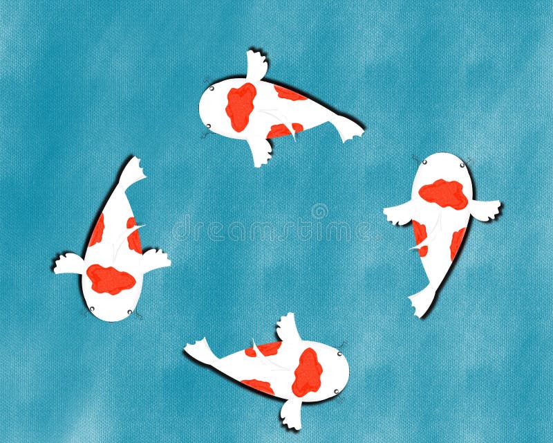 Carp Koi Fish Pattern Template on Canvas Background Stock Image - Image ...