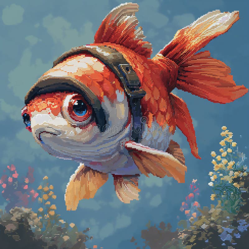 A Carp Koi Fish in Warrior Helmet Stock Illustration - Illustration of ...
