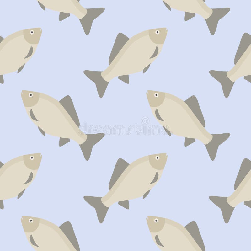 Carp Seamless Pattern. Gold Fish Seamless Pattern Vector Illustration ...