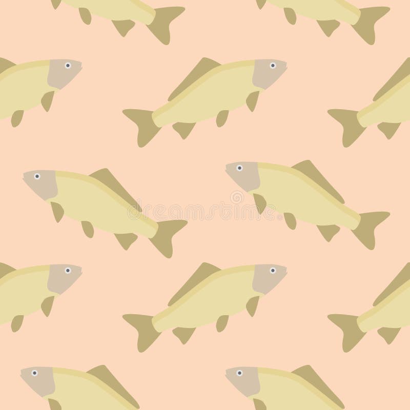 Carp Seamless Pattern. Gold Fish Seamless Pattern Vector Illustration ...