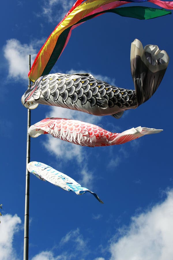 Carp Streamers Flying in the Wind Stock Photo - Image of sense ...