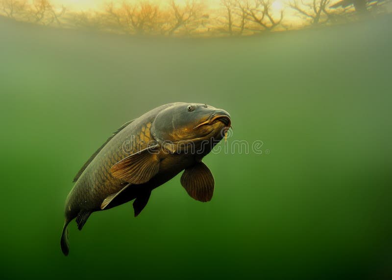 Carpa Comum Selvagem (Cyprinus Carpio) Foto de Stock - Imagem de nadada ...