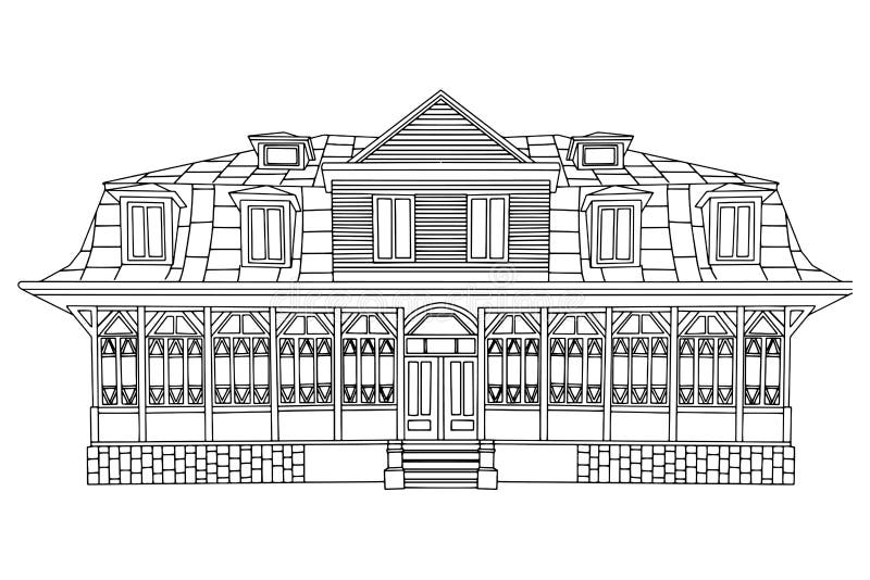 Country Mansion House Line Drawing Stock Illustrations – 113 Country ...