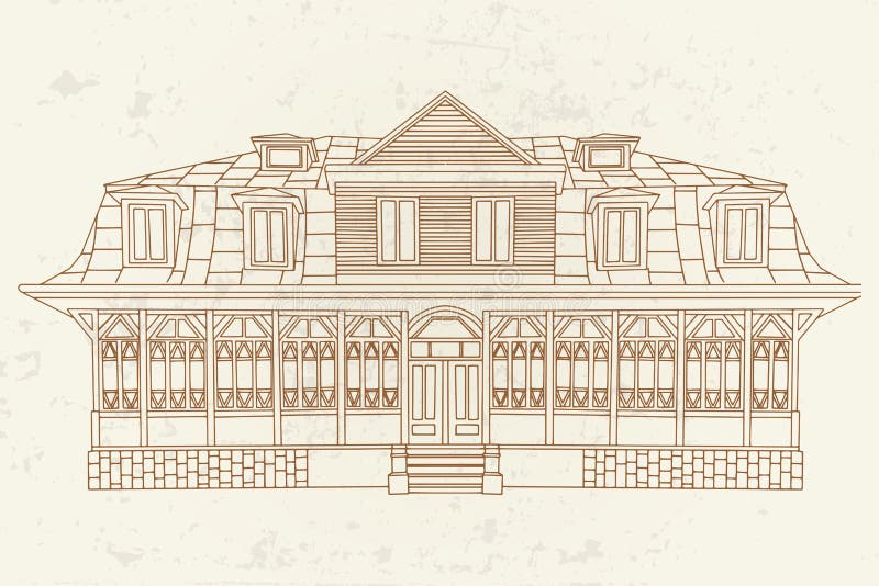 Country Mansion House Line Drawing Stock Illustrations – 113 Country ...