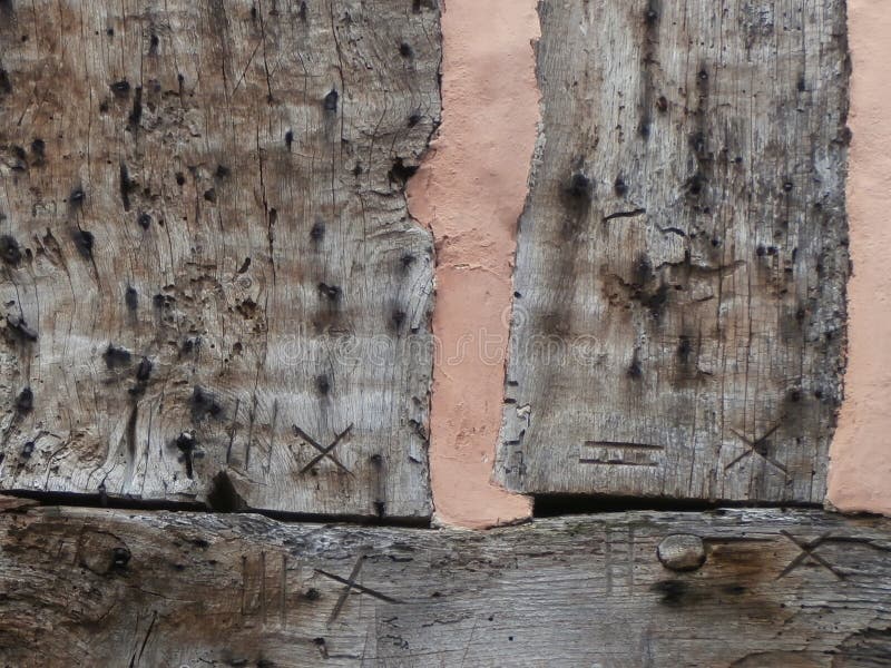 Carpenterâ€™s Marks on Old Timber-framed Building Stock Image - Image ...
