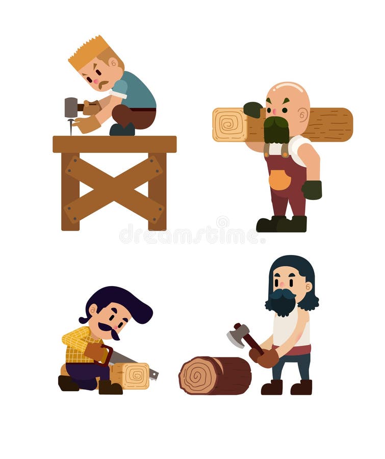 Carpenter Handwork Wood Set Design Stock Vector - Illustration of ...