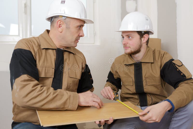 Carpenter and Apprentice in Workshop Stock Image - Image of carpentry ...