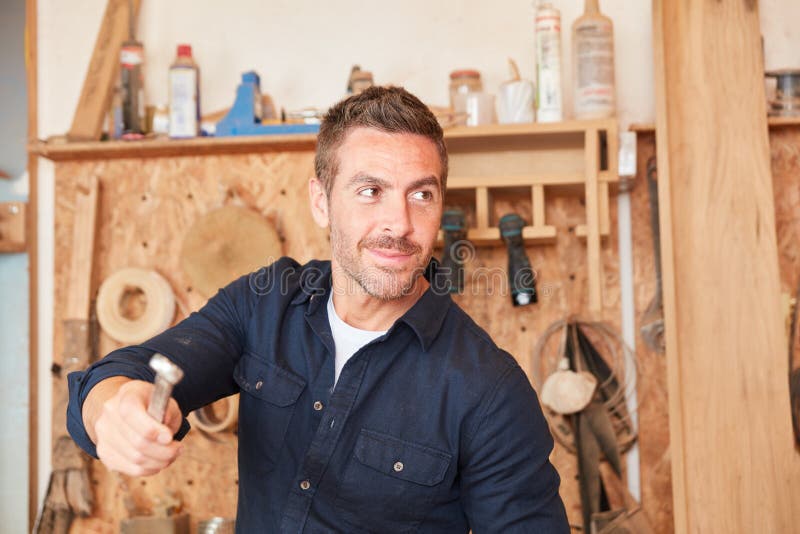 Carpenter Apprentice with a Wrench Stock Photo - Image of construction ...