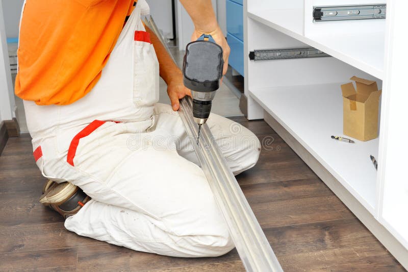 Carpenter Assembling New Furniture Stock Image - Image of profession ...