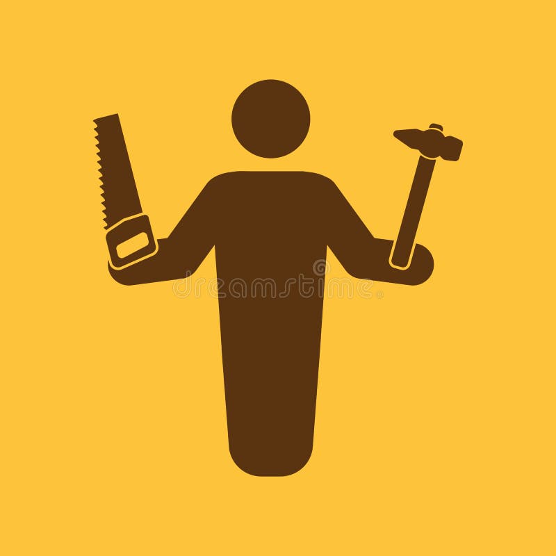 The Carpenter Avatar Icon. Builder and Handyman, Craftsman Symbol Stock ...