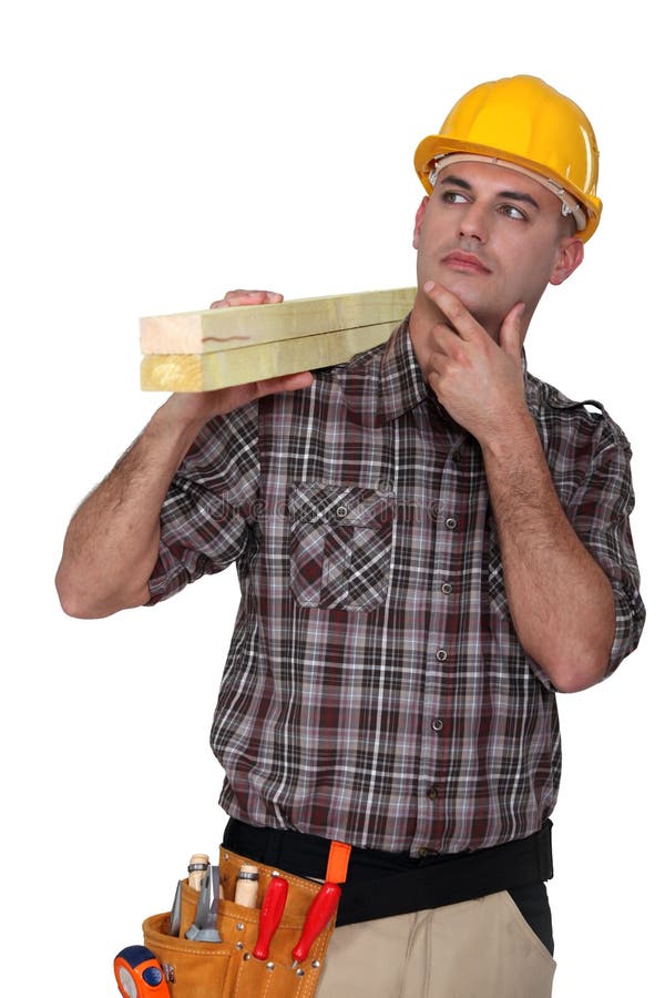 Carpenters Carrying Lumbers on Shoulders at Stock Image - Image of ...