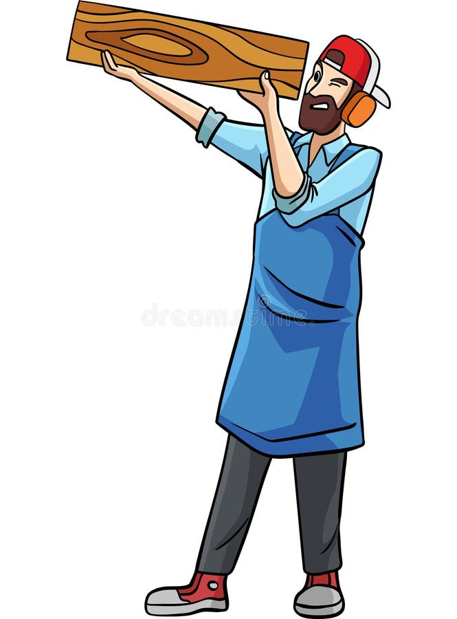 Carpenter Cartoon Colored Clipart Illustration Stock Vector ...