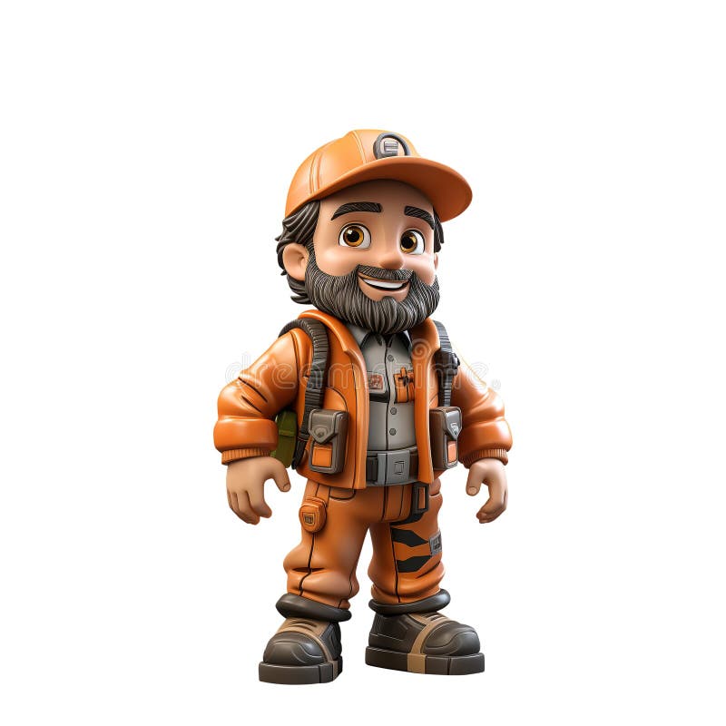 Carpenter Figure Model Standing on White Background, AI Generated Stock ...